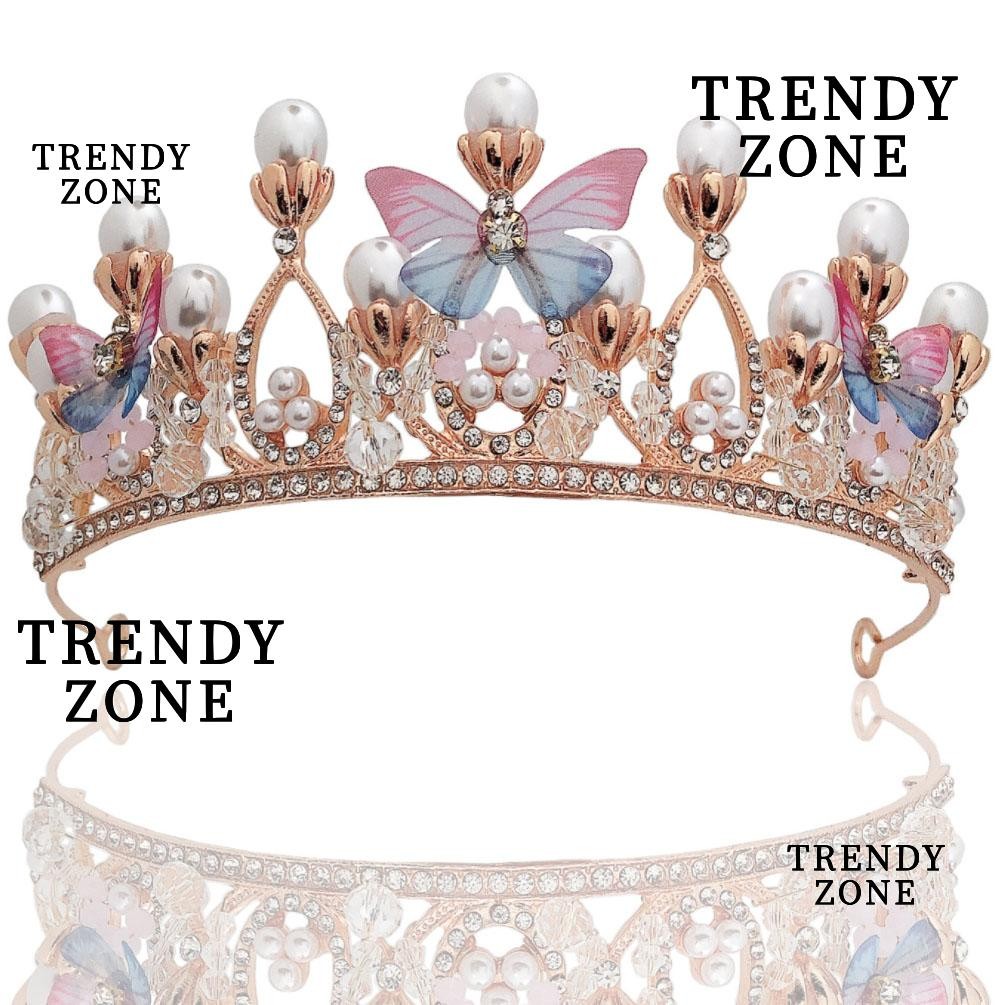 TRENDYZONE Tiaras for Girls Wedding Model Catwalk Birthday Butterfly ...
