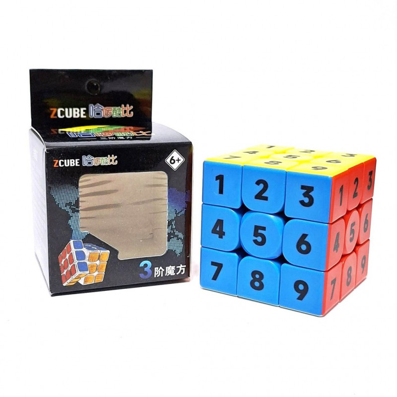 Z-cube 3x3 Number Speed Cube 3x3x3 Sudoku Magic Cube Stickerless ...