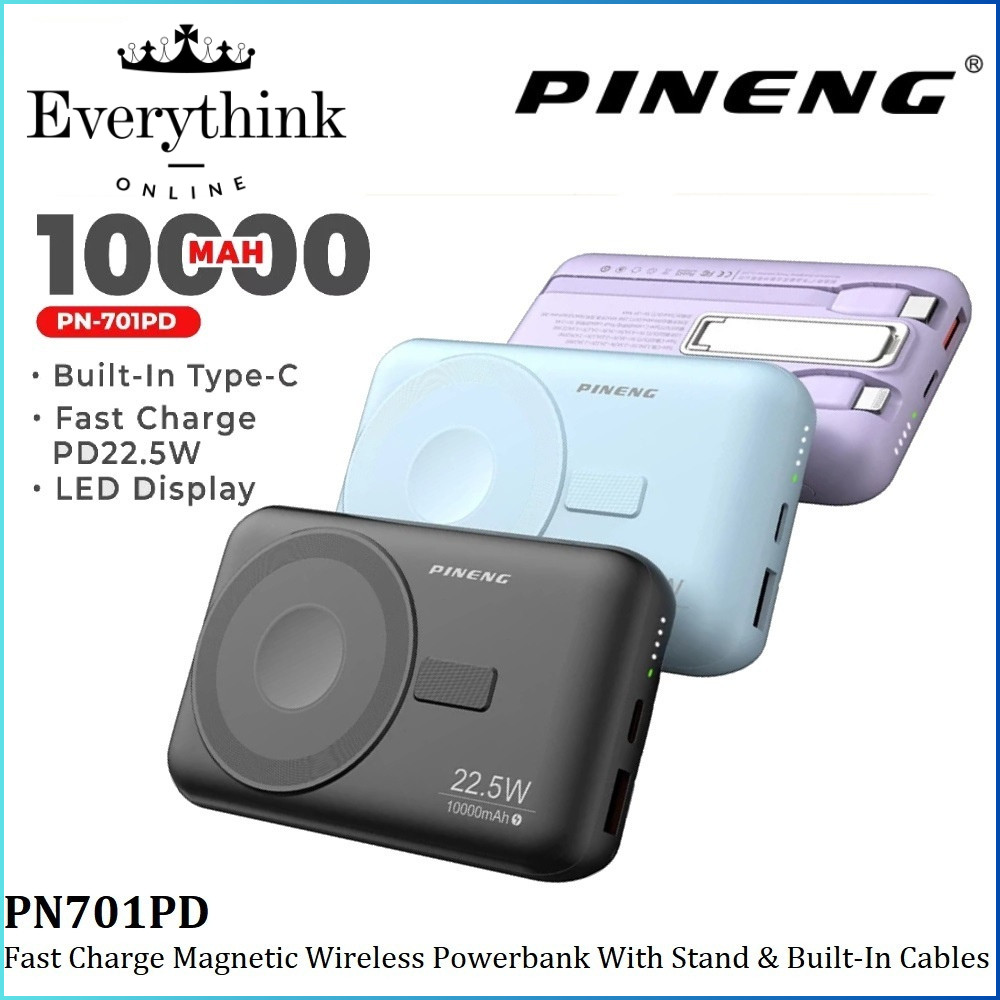 PINENG PN701PD 10000MAH MAGNETIC WIRELESS POWERBANK 22.5W FAST CHARGING ...