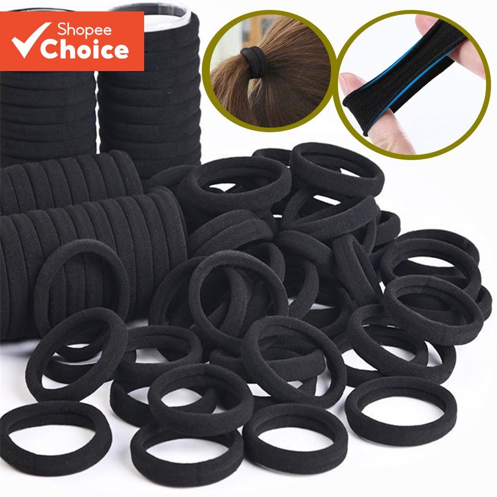 Bulk Pack Black Hair Elastics Affordable Ponytail Rubber Bands for ...