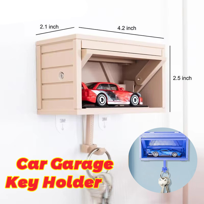 Garage Shaped Key Holder for Entryway Car Garage Key Holder with ...