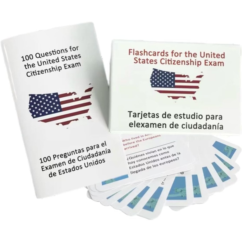 U.S Citizenship Flash Cards 2025 - English/Spanish, Naturalization ...