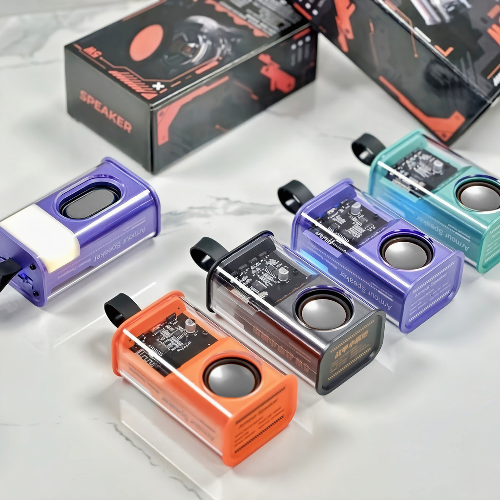 Bluetooth speaker with mic K08 Transparent Mecha bluetooth speaker ...