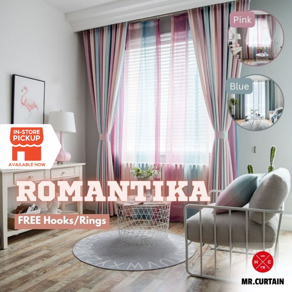 MR.CURTAIN Romantika Langsir Blackout Siap Jahit Cangkuk & Ring / Ready ...