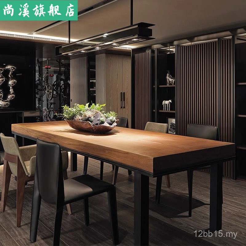 Set Meja Makan dan Kerusi Besi dan Kayu Gaya Industri untuk Restoran ...