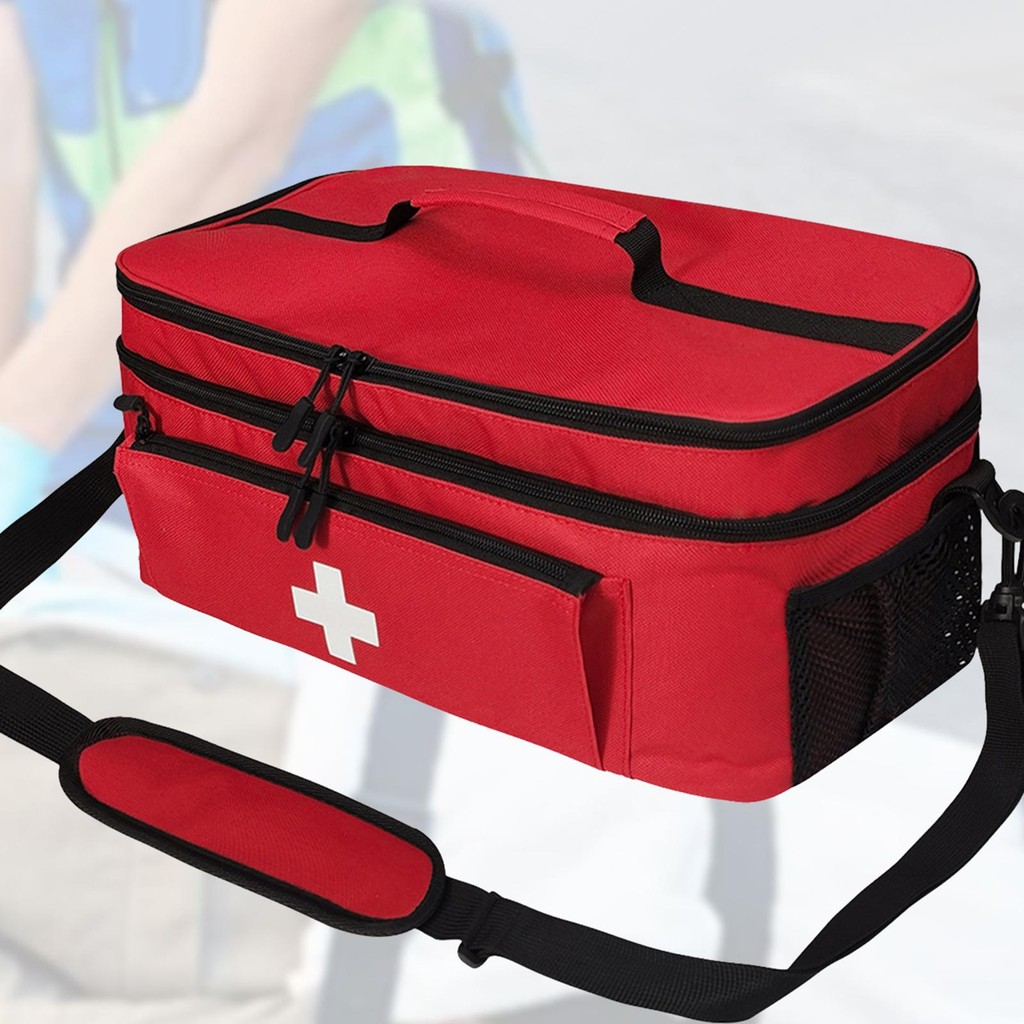 Empty First Aid Bag Red Pill Bottle Organizer for Emergency Office ...