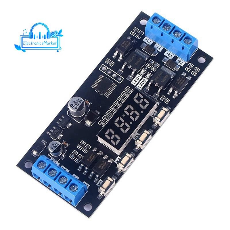 MOS LED Digital Time Delay Relay Trigger DC 12V 24V Dual Way High Power Switch Circuit Board ...