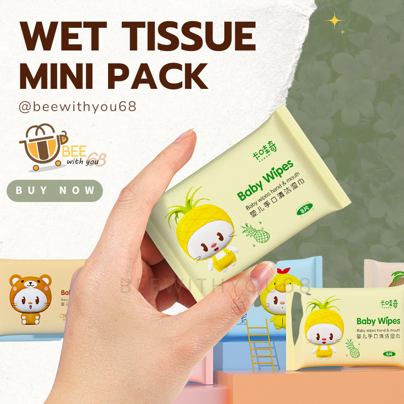 Mini Wet Wipes | Wet Tissue Mini | Portable Small Packs for Mother and ...