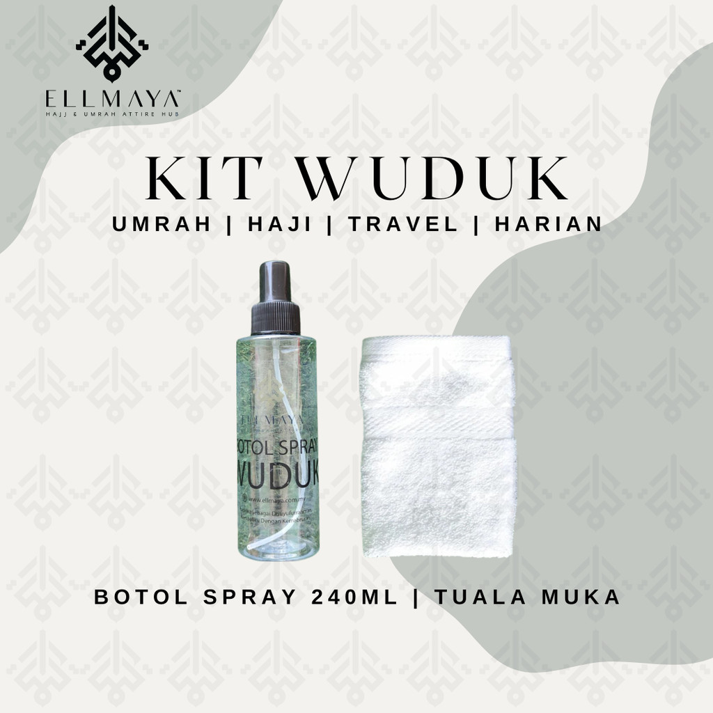 ELLMAYA: Kit Wuduk Botol Spray 240ml & Face Towel Kit Travel-friendly ...