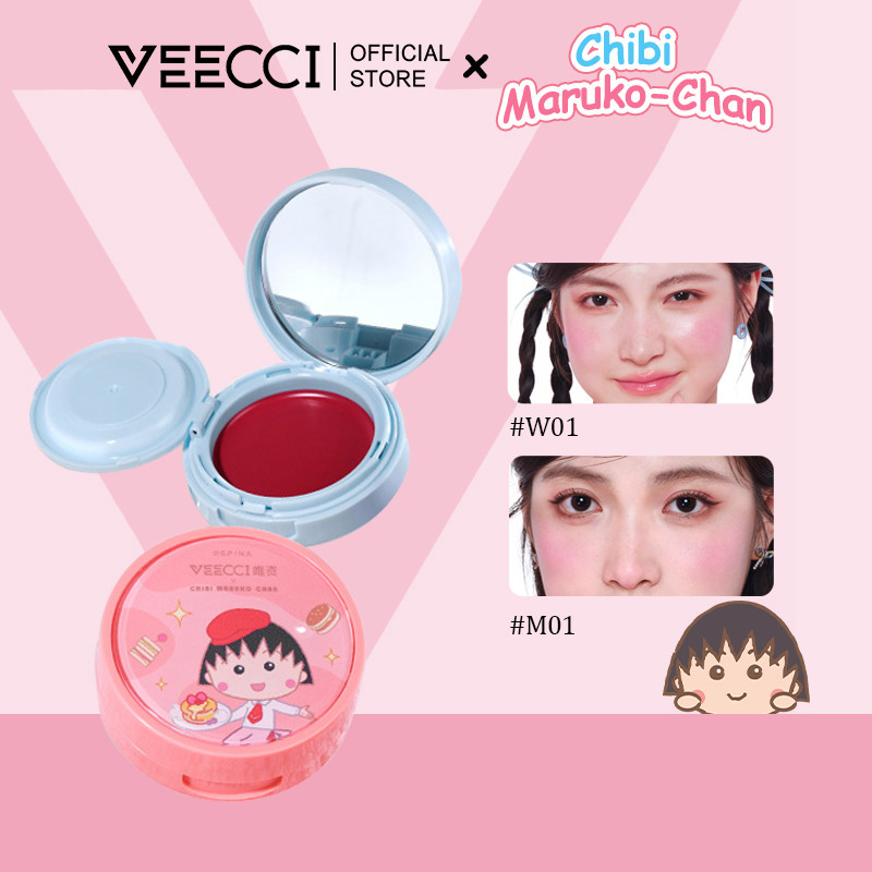 VEECCI X Chibi Maruko - Chan Blush Two Blush Paste Bring Powder Puff 3d ...