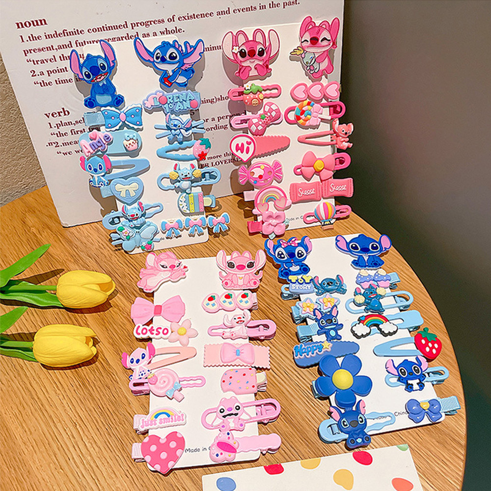 Kids Disney Stitch Hair Clips- Non-Slip Cartoon Side Barrettes 14pcs ...