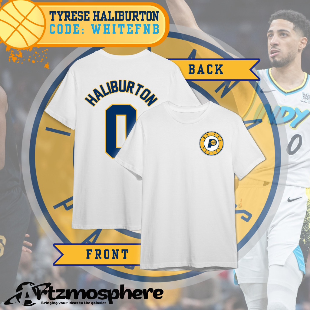 Tyrese Haliburton Indiana Pacers NBA PLAYOFFS Jersey Tshirt Polyester ...