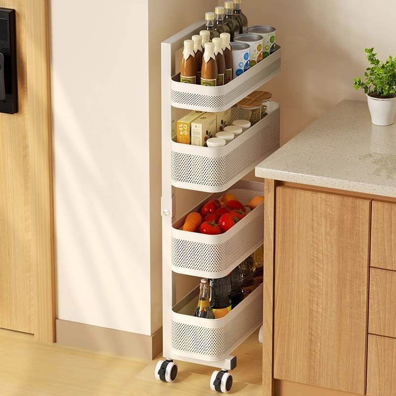 Kitchen Gap Storage Rack Ultra-Narrow Gap Adjustable Multi-Layer Snack ...