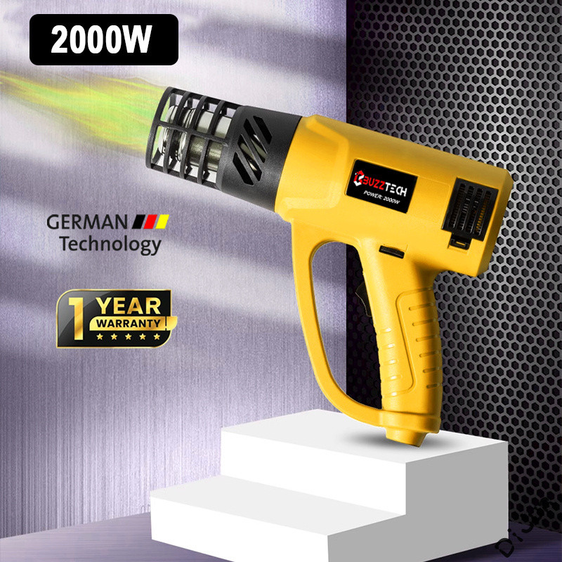 Dujun 2000W Heat Gun Hot Air Gun 2 Speed Blower Shrink Gun Adjustable ...