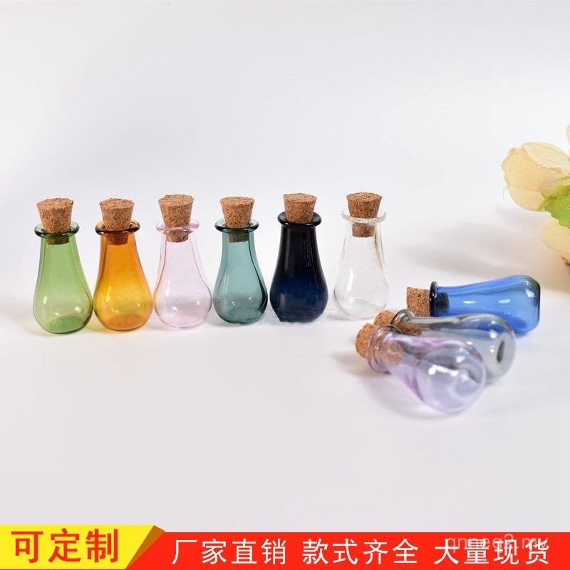 Botol Kaca Berwarna-warni Kaca Mini Botol Hajat Botol Hanyut Gabus ...
