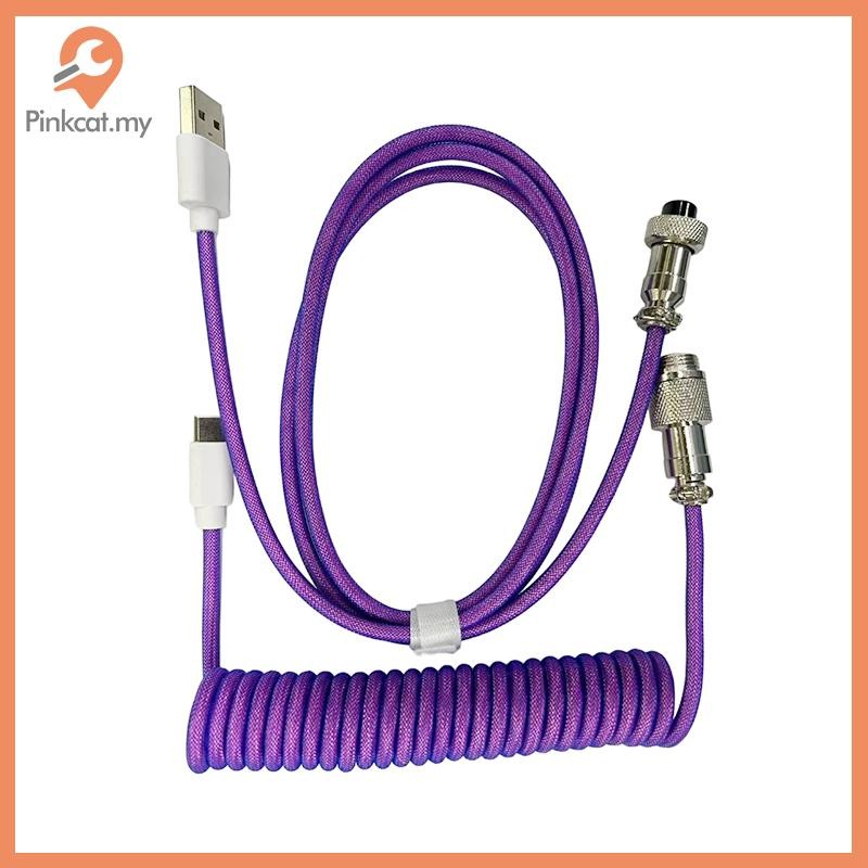 Pinkcat 3M Type C Mechanical Keyboard Coiled Cable USB Keyboard Wire ...