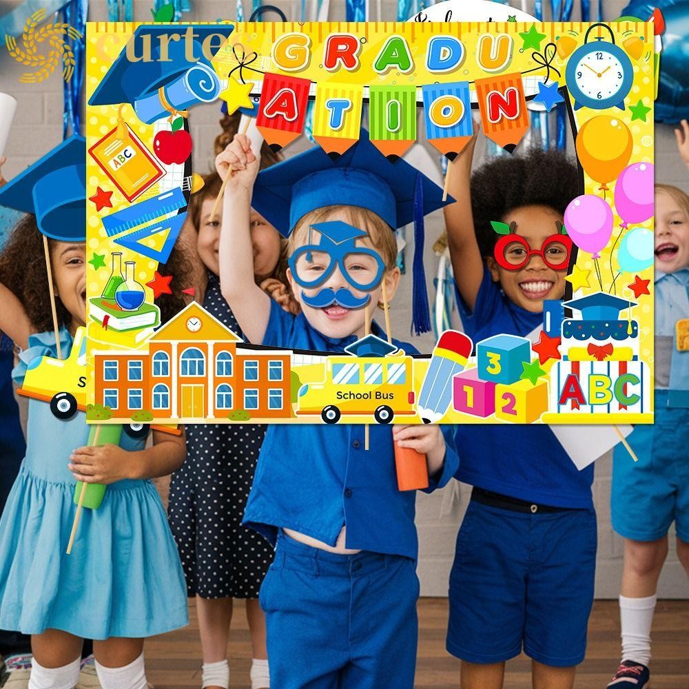 CURTES Photo Booth Props, Paper Cartoon Graduation Season Photo Props ...