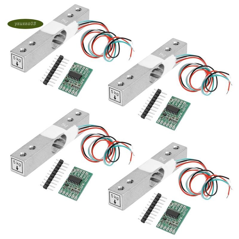 Digital Load Cell Weight Sensor,4Sets 5KG Load Cell HX711 AD Weighit ...
