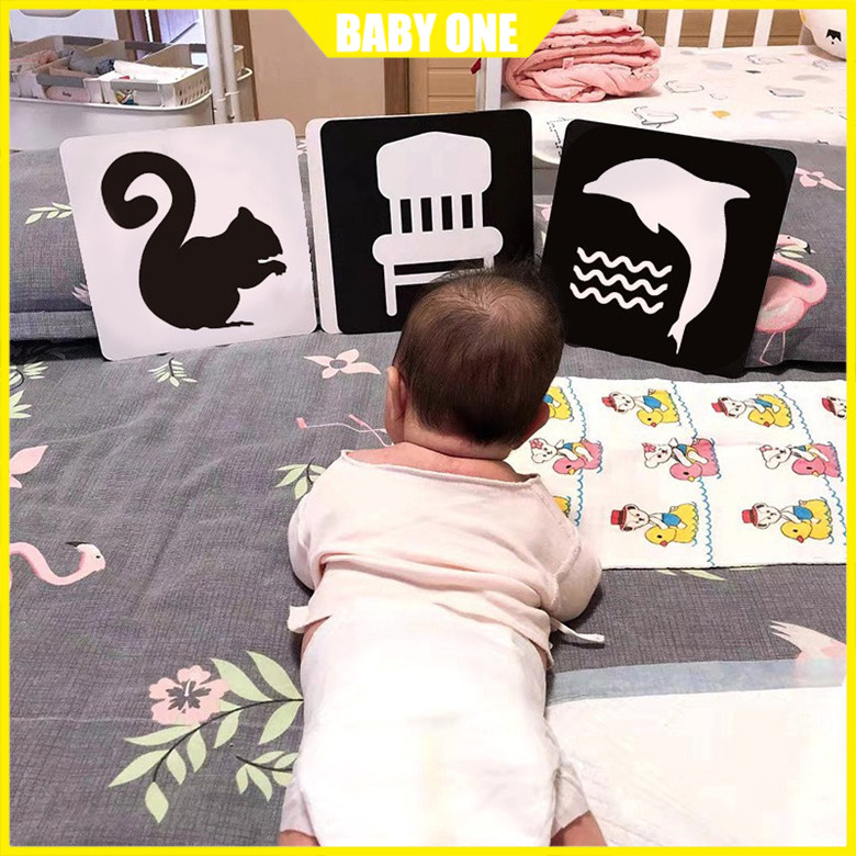 Montessori Baby Toys Black White Flash Cards Kids Sensory Toys Visual ...
