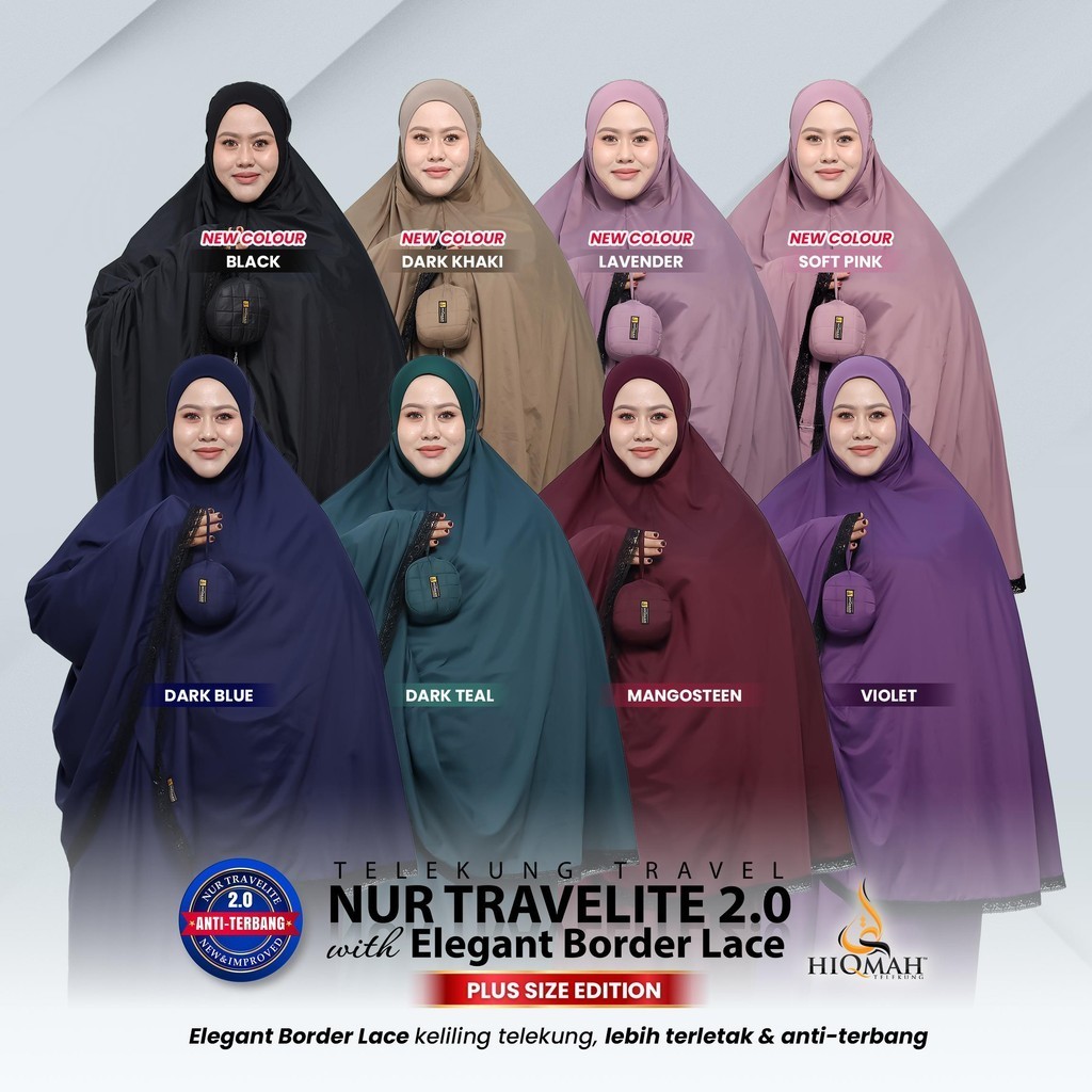 [Plus Size] NUR TRAVELITE 2.0 SERIES by TELEKUNG HIQMAH Telekung Travel ...