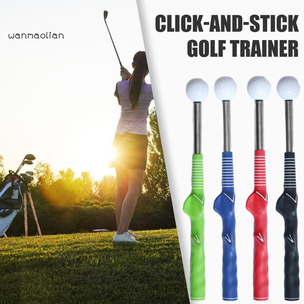 Click-and-stick Golf Trainer Telescopic Golf Training Rod Improve Your ...
