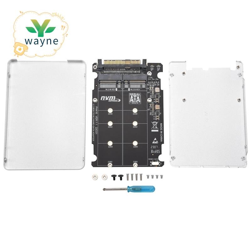 M.2 SSD to U.2 Adapter 2in1 M.2 NVMe and SATA-Bus NGFF SSD to PCI-E U.2 ...