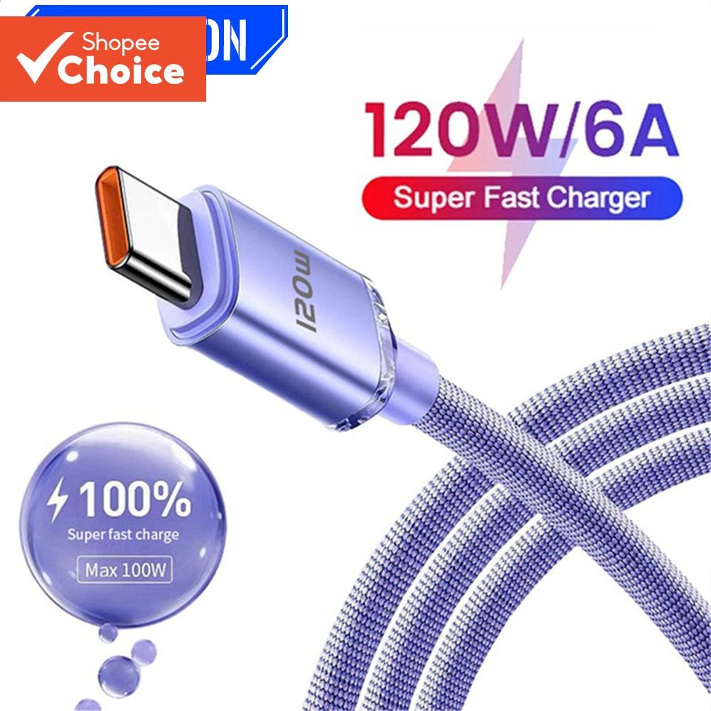120W 6A USB Type C Cable Fast Charge Cable For Smartphone Fast Charging ...