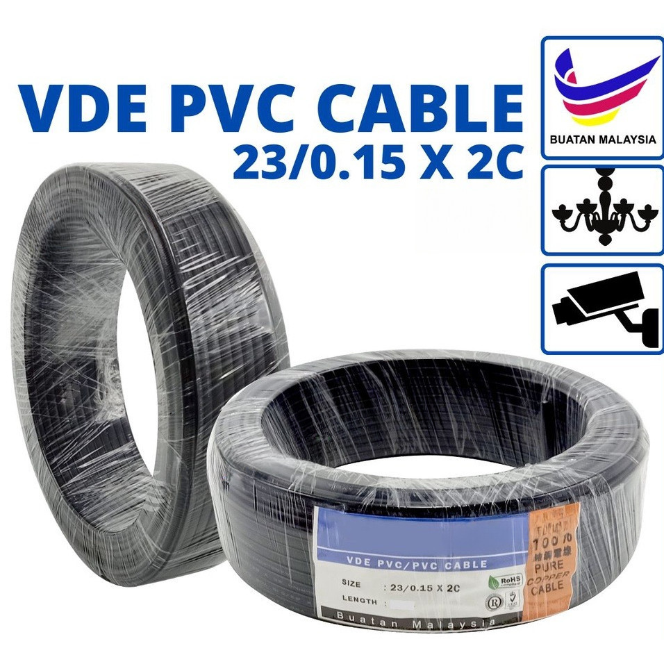 VDE 60 Meter± 100% Pure Copper 2C × 23/0.15mm Twin Flat VDE Speaker ...