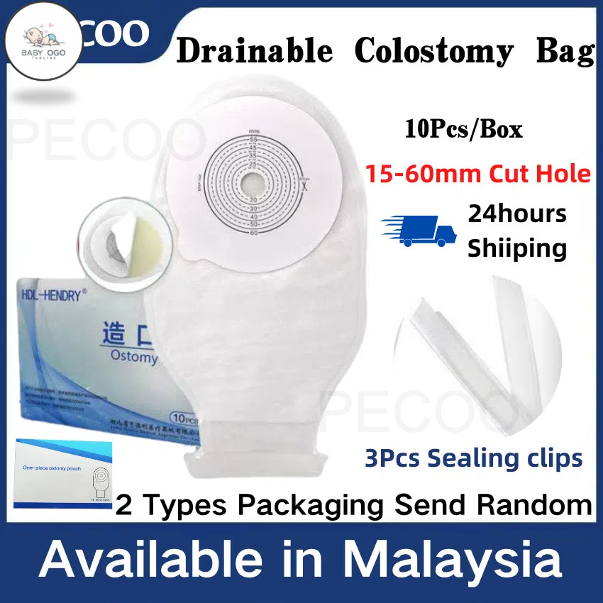 OGO 10Pcs 10-60mm One-piece System Ostomy Bag Drainable Colostomy Bag ...