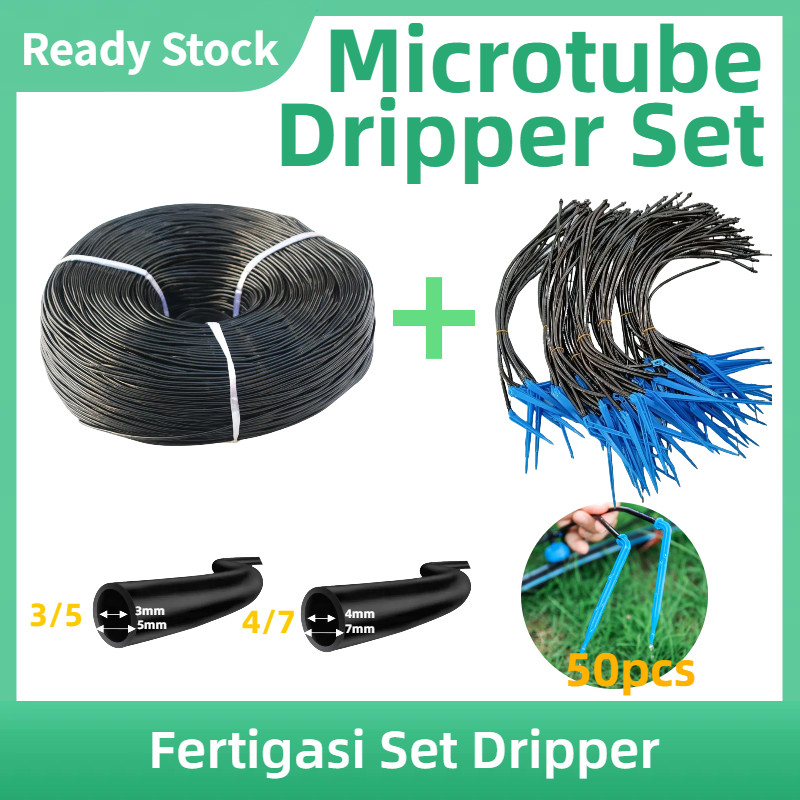 Fertigasi Set 3/5 & 4/7 50cm Micro tube Full Fertigation Dripper Set ...