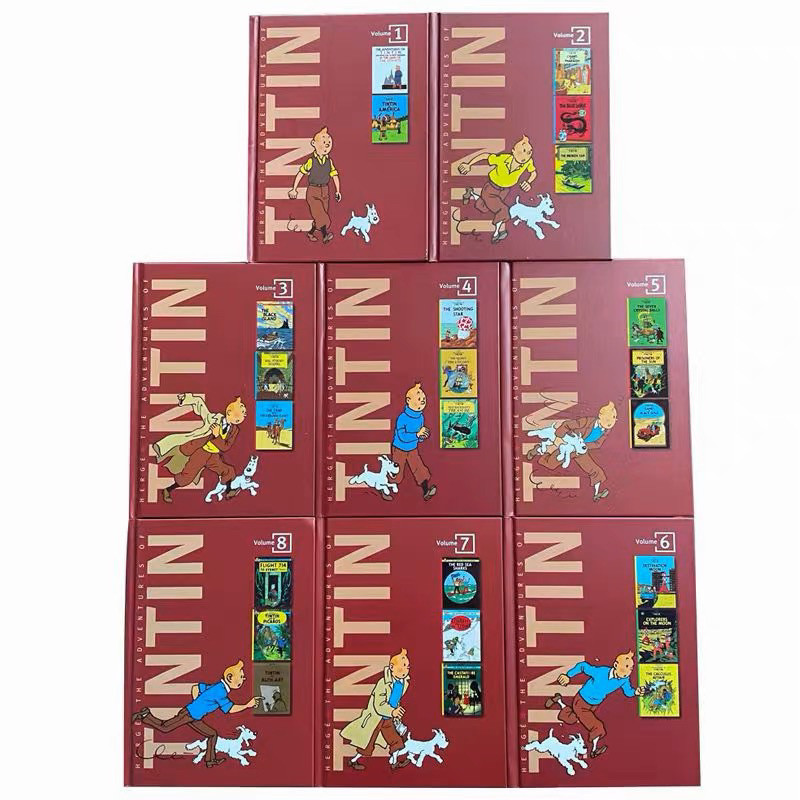 (hardcover) English The Adventures Tintin Slipcase Collection 1-8 Full ...