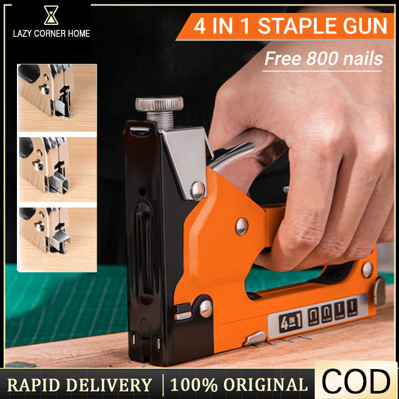 4 in 1 Stapler Nail Gun Staple Gun Nailer Furniture Tool Wood Frame ...