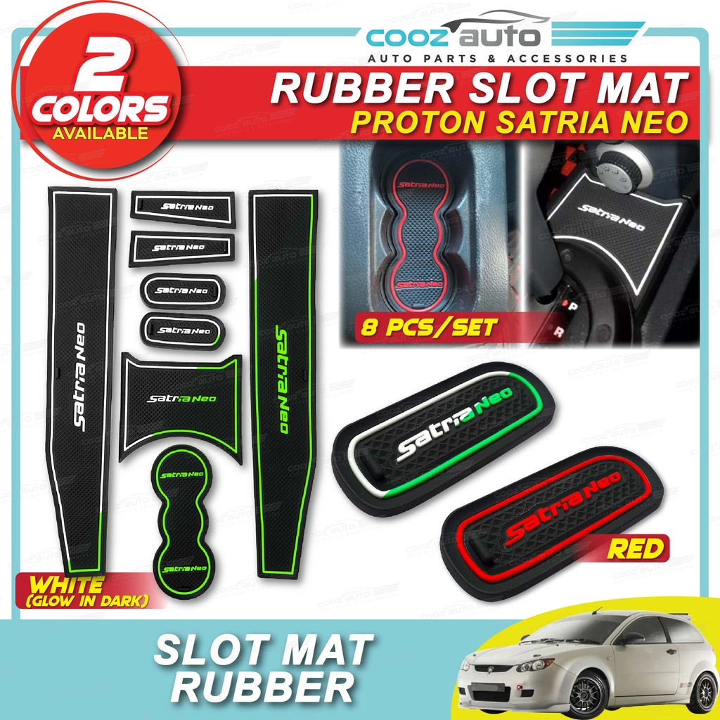 Proton Satria NEO Interior Rubber Slot Mat Storage Carpet Red White ...