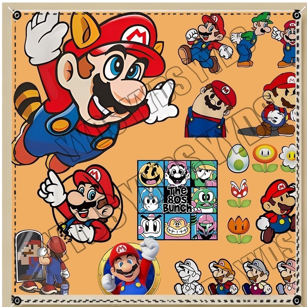UV40 Super Mario Ironing Patches Clothes Vinyl Heat Transfer Stickers ...