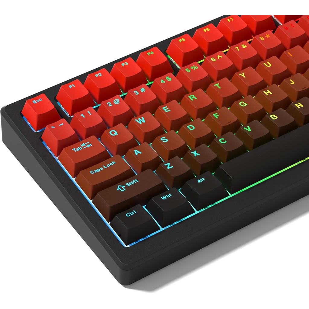 PBT Key caps, Double Shot Shine Through Custom Keycaps, Gradient ...