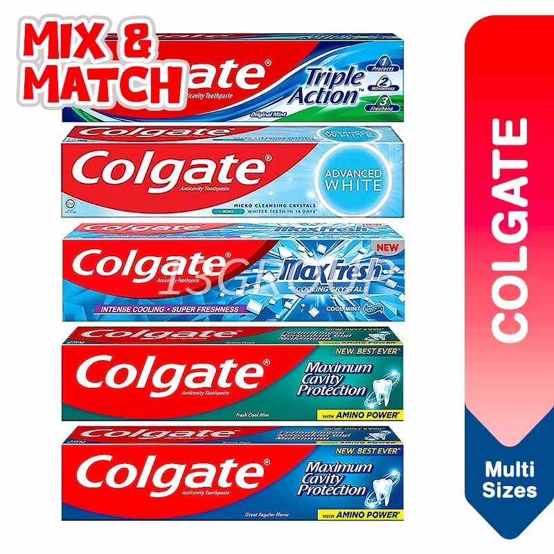 Colgate Toothpaste Advanced White / Max Cavity / Max Fresh / Triple Action, 90g-180g | Shopee ...