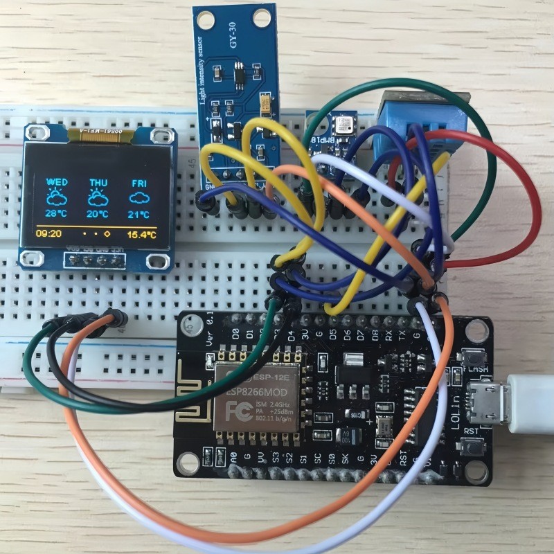 ESP8266 Weather Station Kit Temperature Humidity OLED Display Module ...