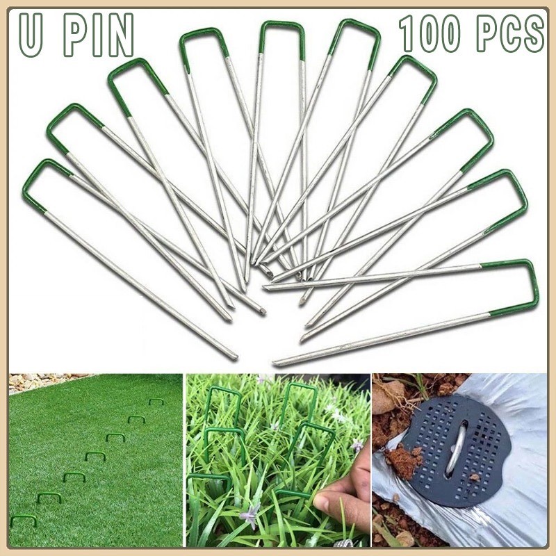Galvanized U Pin Garden Artificial Grass Turf Mat Metal Fixed Pegs Paku ...