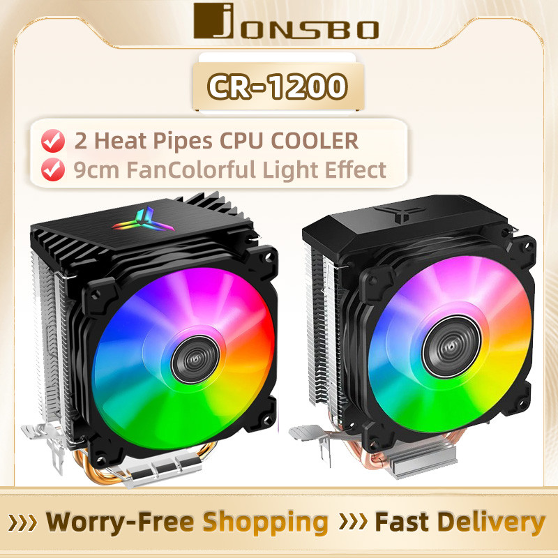 Jonsbo CR1200 9cm Fan 2 Heat Pipes Tower CPU Cooler with ARGB Cooling ...
