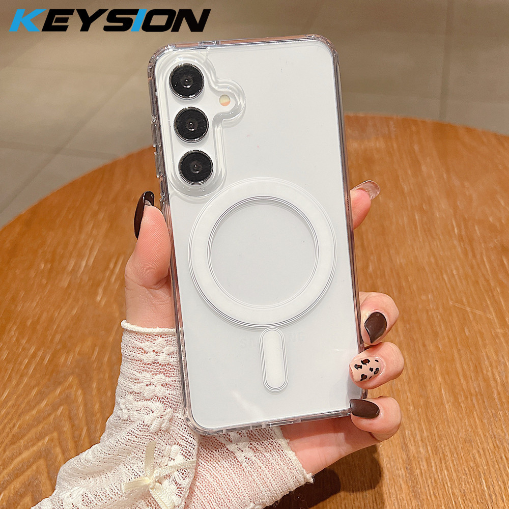 KEYSION Crystal HD Transparent Magnetic Phone Case for Samsung Galaxy ...
