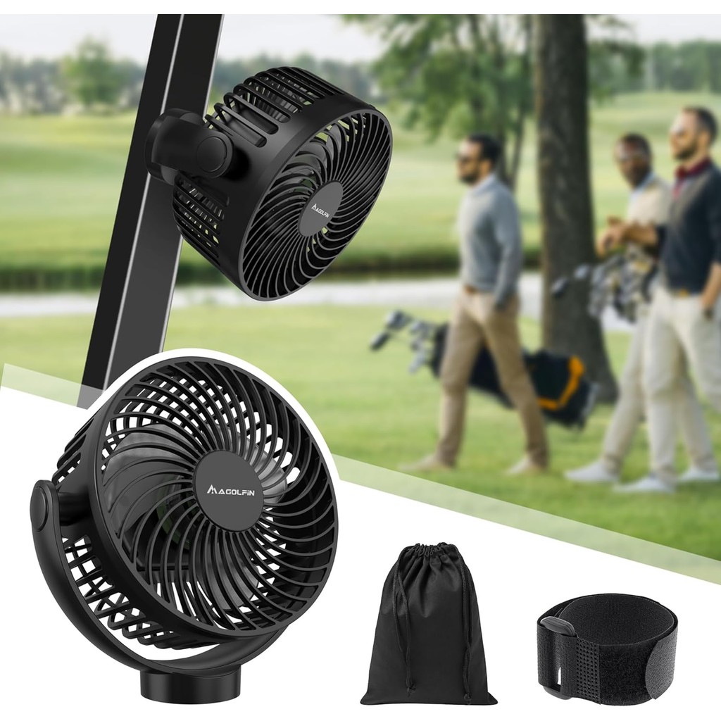 Magnetic Golf Cart Fan Rechargeable, 12000mAH Battery Operated Portable ...