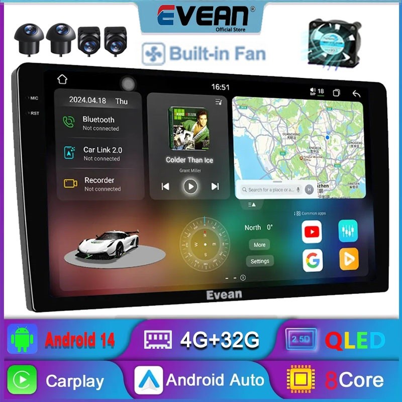 [Cooling Fan]Evean 360 System Octa Core Car Android Player Wireless ...