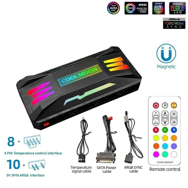 RGB Controller 4Pin PWM 5V 3Pin ARGB Cooling Fan Smart Intelligent ...
