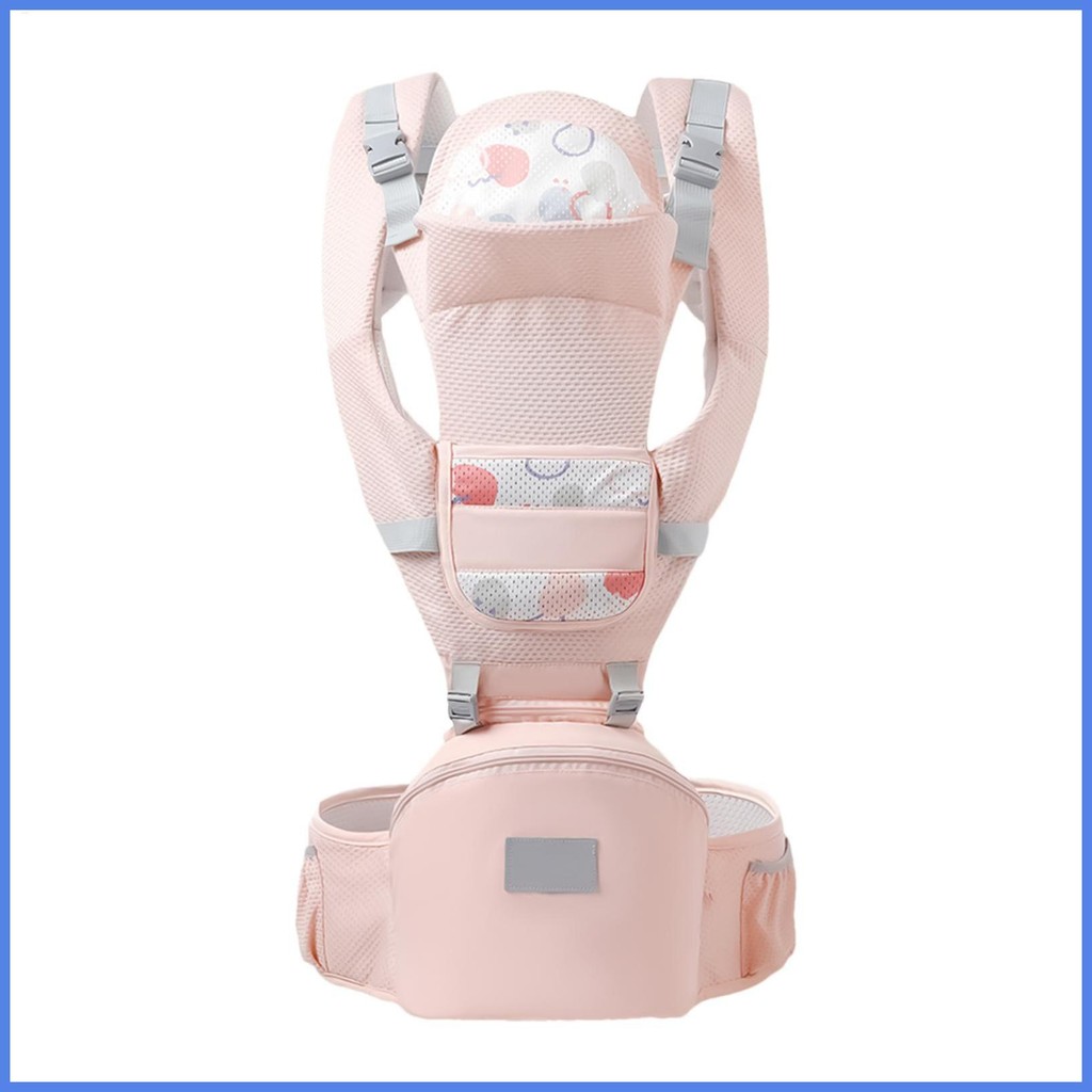 Baby Wrap Carrier Baby Safety Carrier with Hip Seat Adjustable Buckle ...