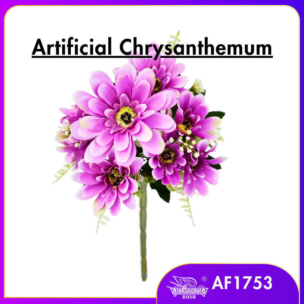 1BUSH (9HEADS) ARTIFICIAL DAISY CHRYSANTHEMUM / ARTIFICIAL FLOWER ...