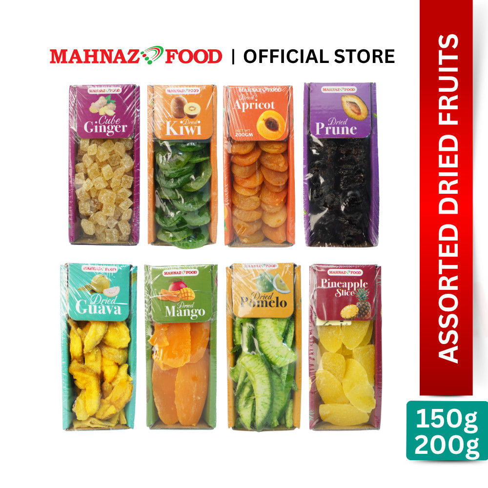 Mahnaz Food Premium Assorted Tangy Sweet Soft Dried Fruits 150g 170g 200g Buah-Buahan Kering ...