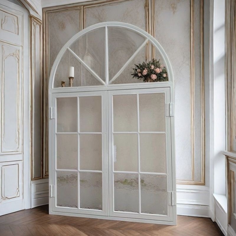 French Custom Window Partition Iron Retro Steel Window Arched Glass ...