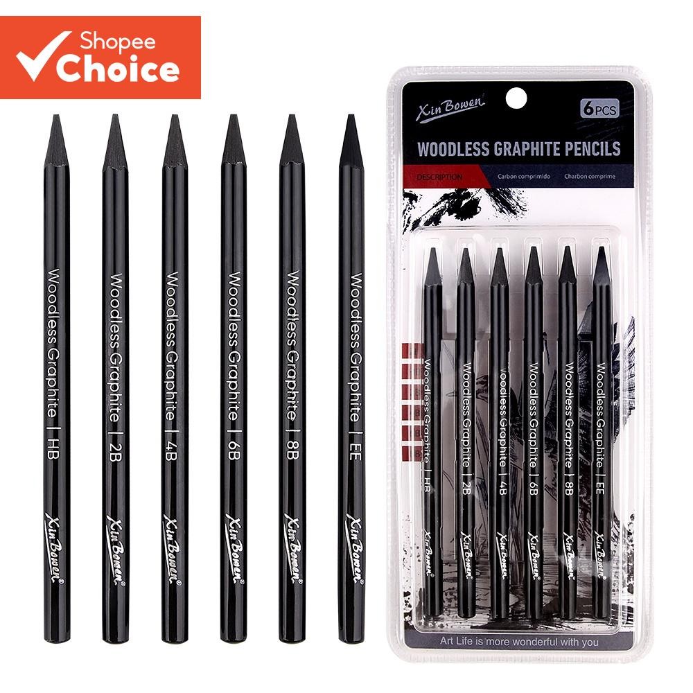 Artists Woodless Charcoal Pencil Set,Including Soft, Medium and Hard,HB ...