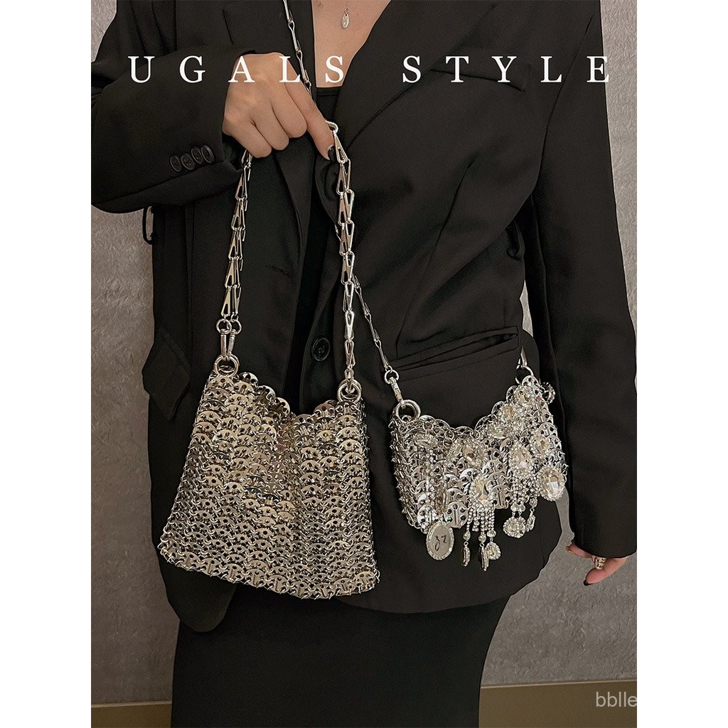 UGALS Shiny Metallic Silver Underarm Messenger Bag | Shopee Malaysia