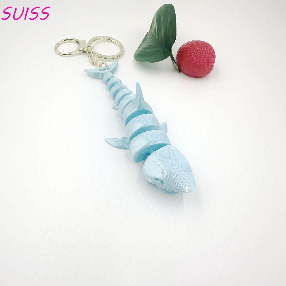 SUISS 3D Printed Whale Keychain, PLA Movable 3D Printed Animals Figurine, Creative Model Animal ...